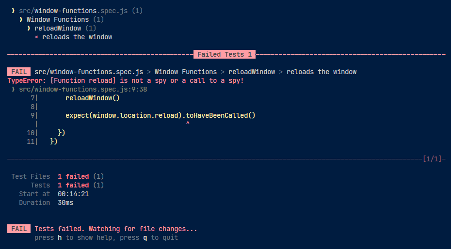 How To Mock The Window Location With Vitest Run That Line
